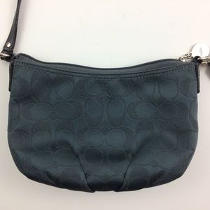 Coach | Bags | Coach Shoulder Mini Bag Blue Satin Purse Emblem | Poshmark